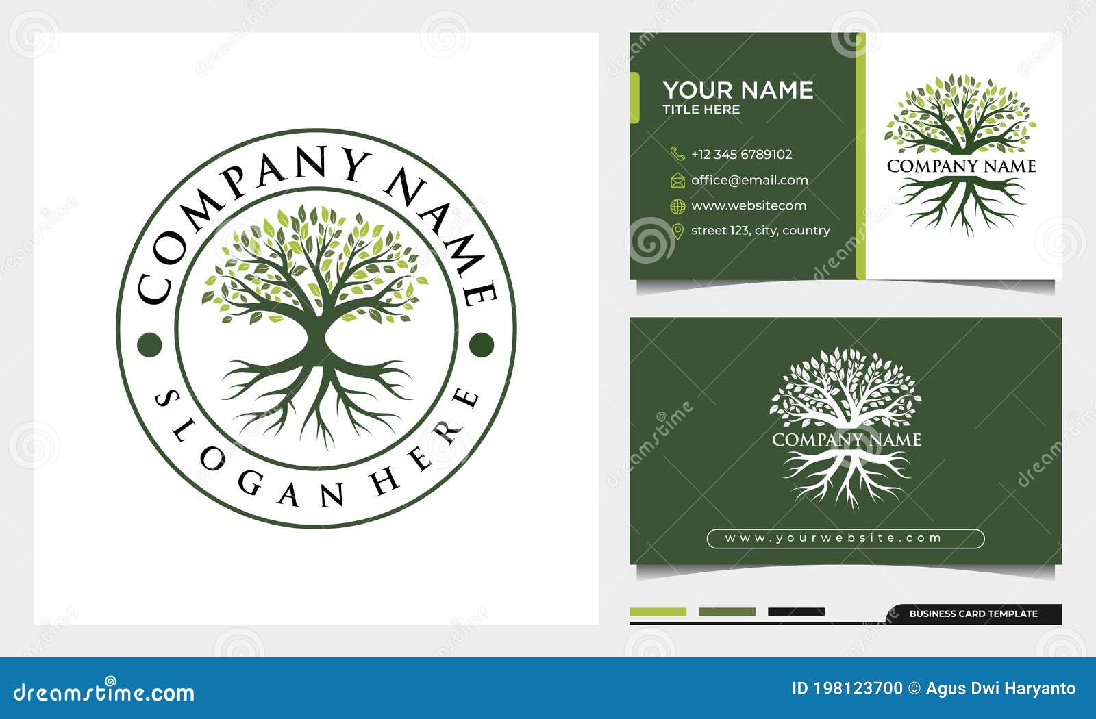Tree of Life Logo Design, Badge Nature Tree Illustration with Business ...