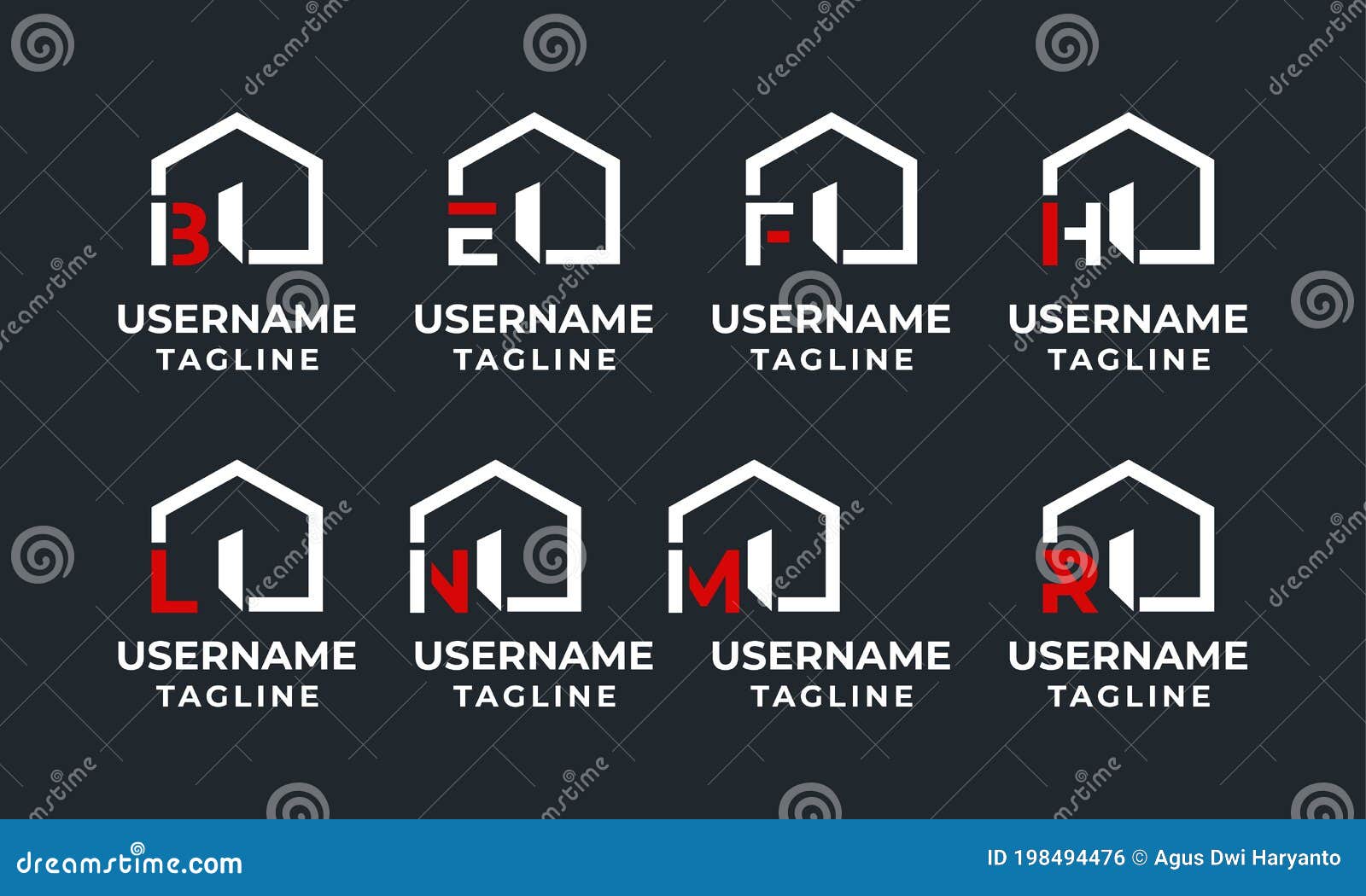 Set of Initial Building, Property, Construction Logo Design, Collection ...