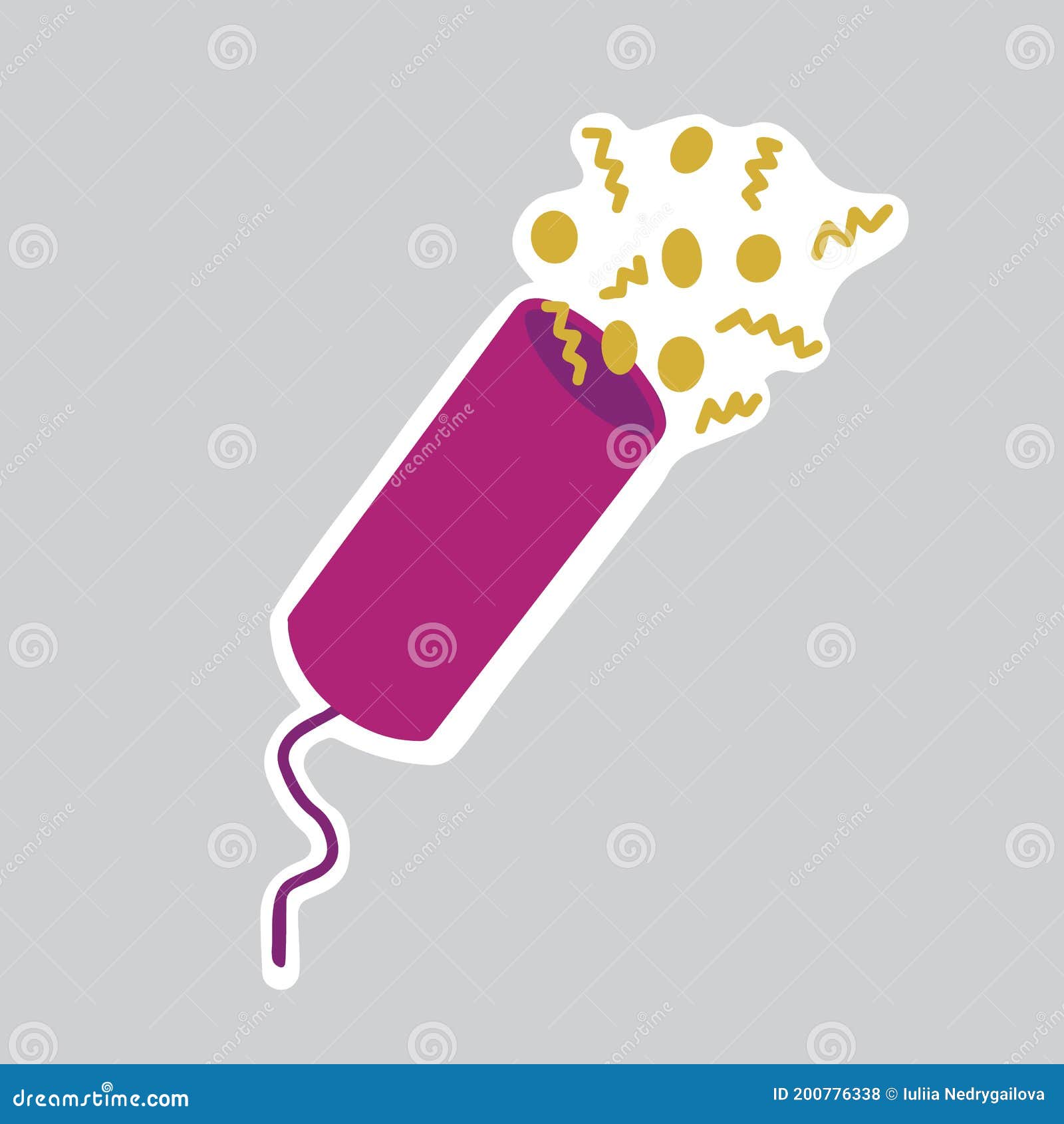 Christmas Sticker with Exploding Confetti or Party Popper, Holiday ...