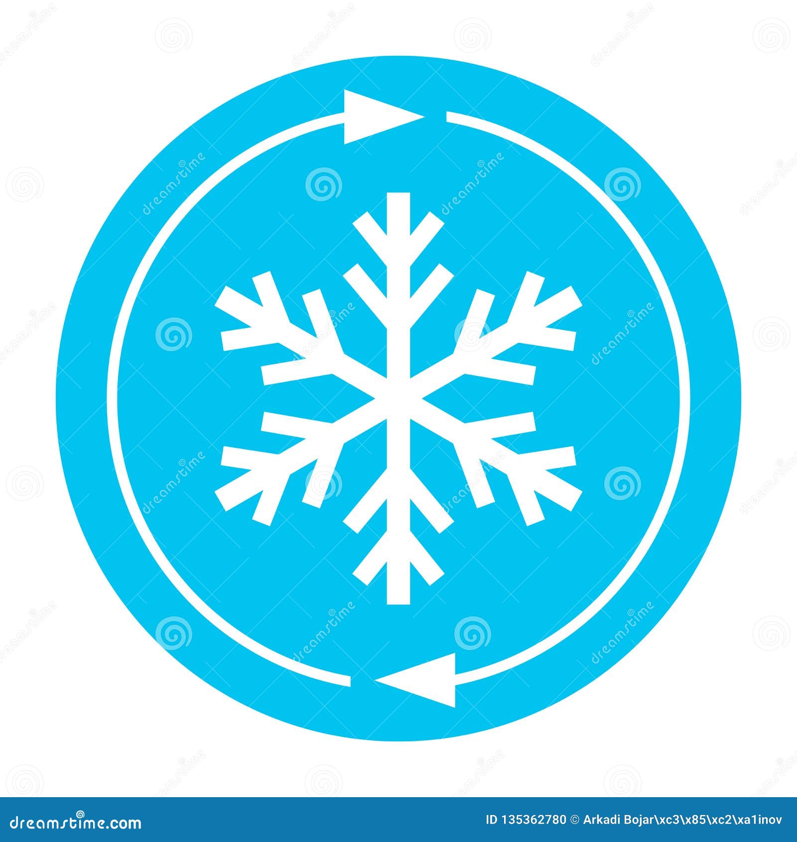 Cold snowflake vector icon stock vector. Illustration of circulation ...