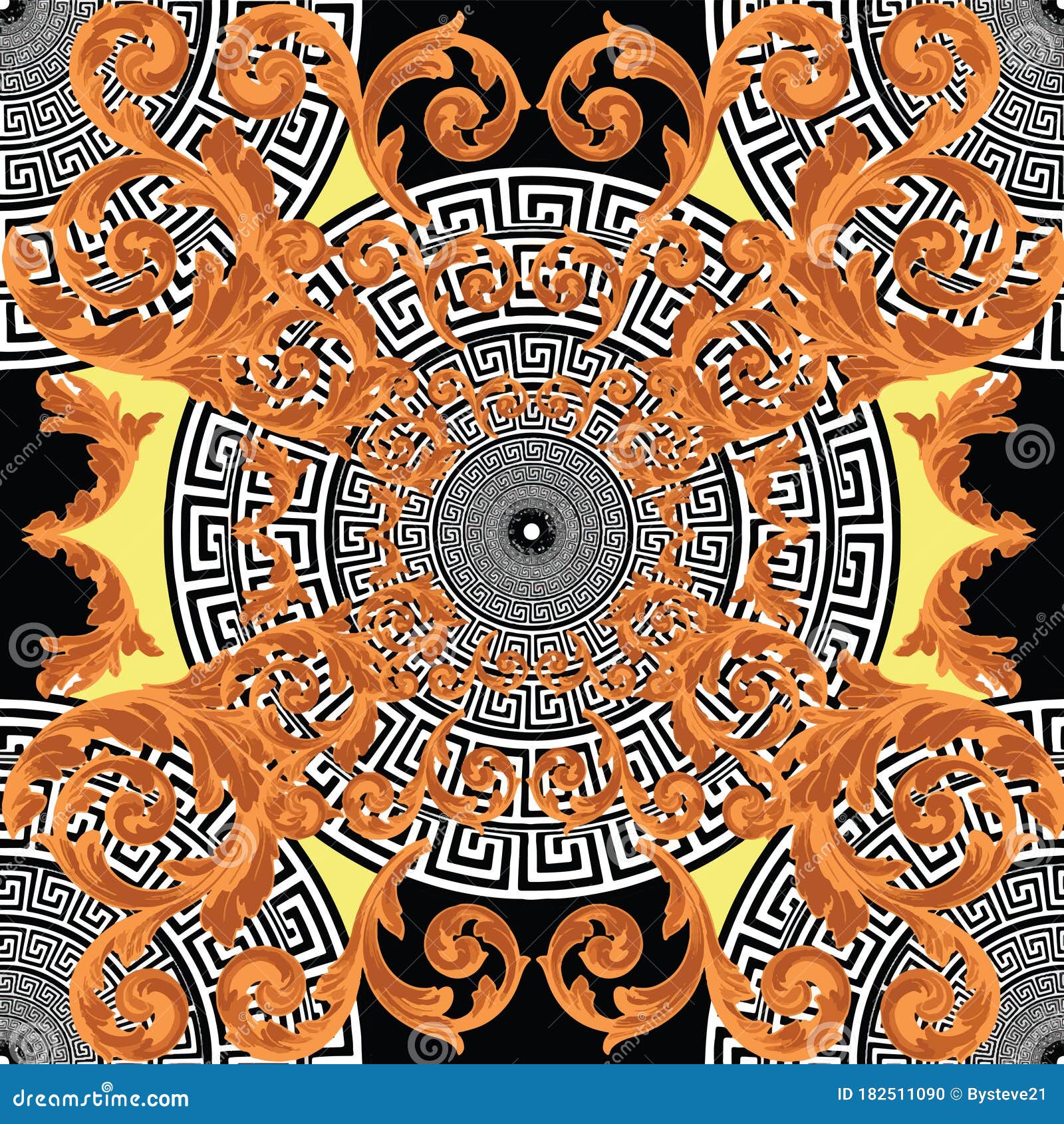 Versace Style Pattern Ready For Textile. Scarf Design For Silk Print ...