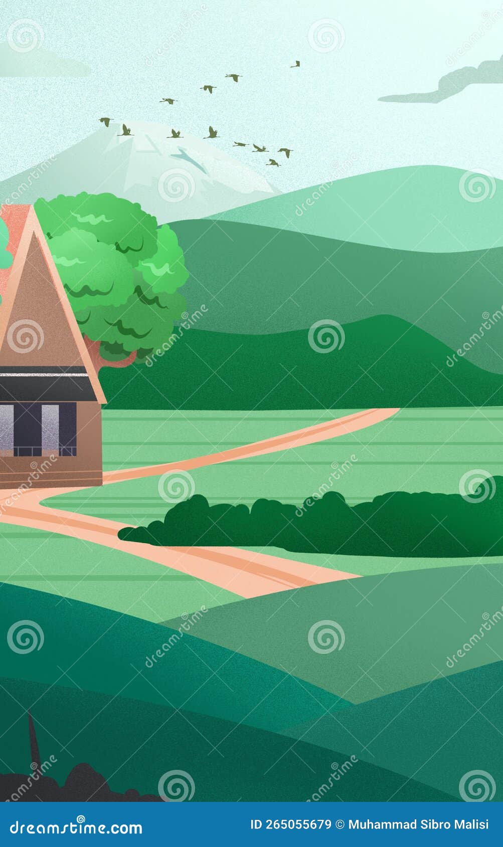 Beautiful Mountain Atmosphere Animation Stock Illustration ...