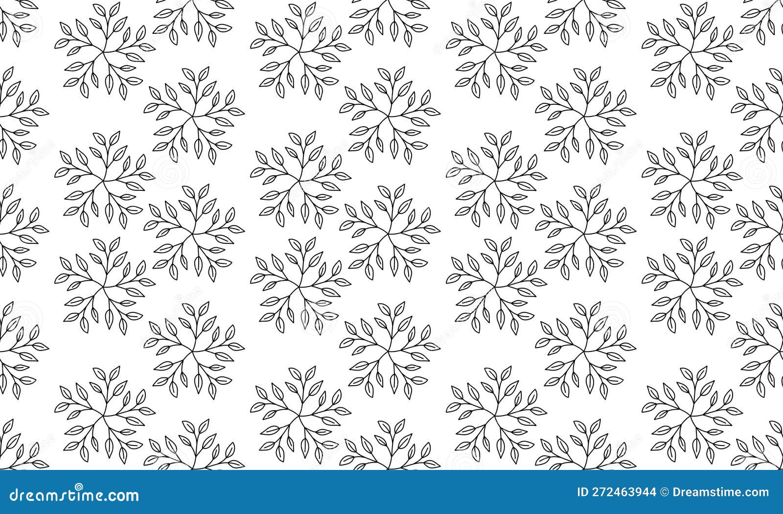 Seamless Pattern With Hand Drawn Doodle Leaf Stock Illustration