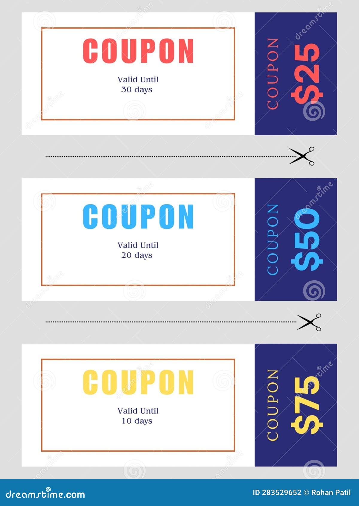 Coupons Set for Limited Time Use Stock Illustration - Illustration of ...