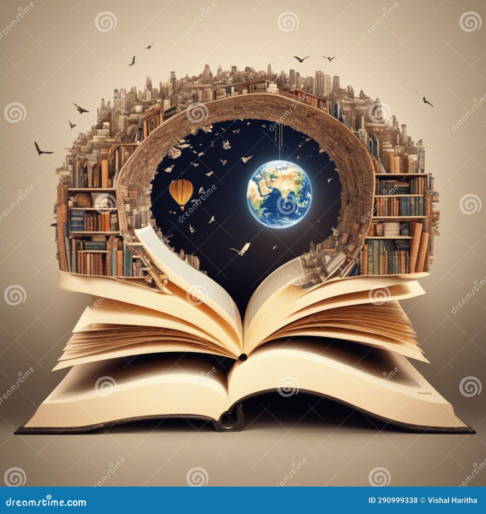 Beautiful,amazing World in a Book Ai Generated Image Stock Photo ...