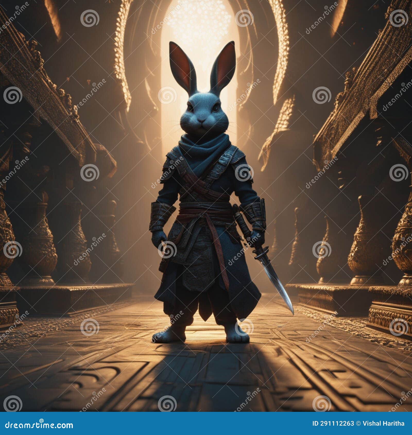 Ninja Rabbit Ai Generated Image Stock Illustration - Illustration of ...