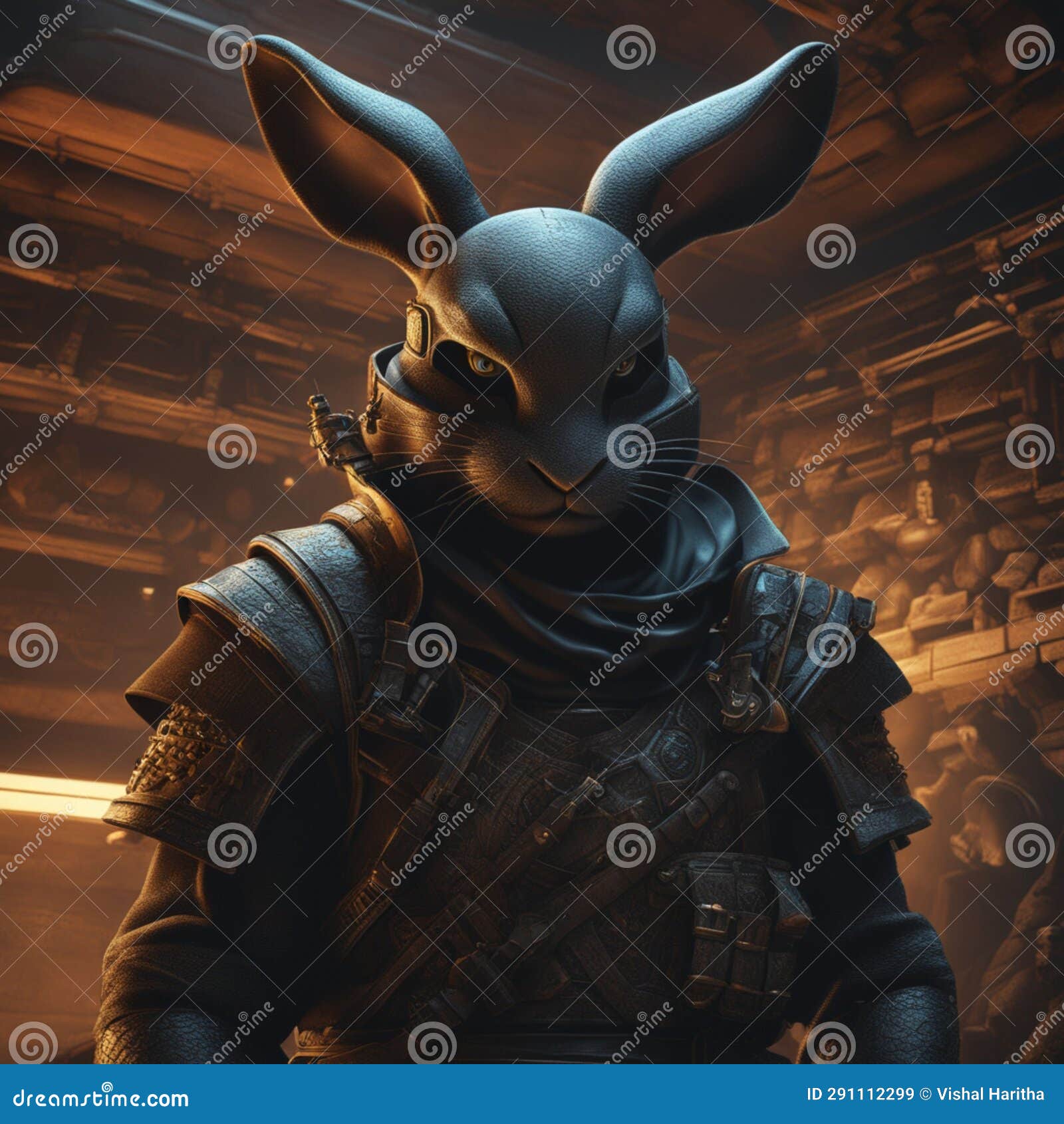 Ninja Rabbit Ai Generated Image Stock Illustration - Illustration of ...