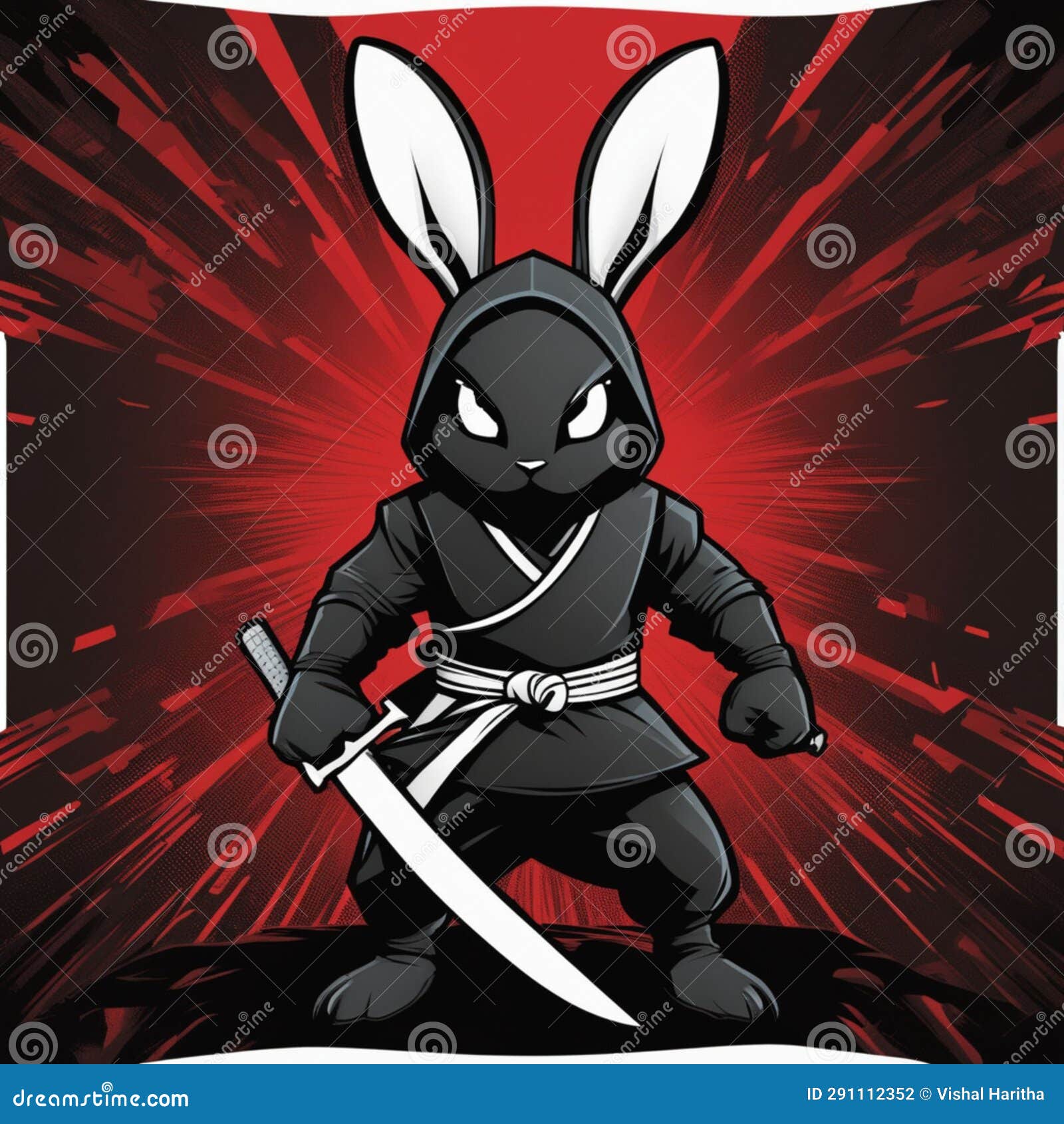 Ninja Rabbit Ai Generated Image Stock Illustration - Illustration of ...