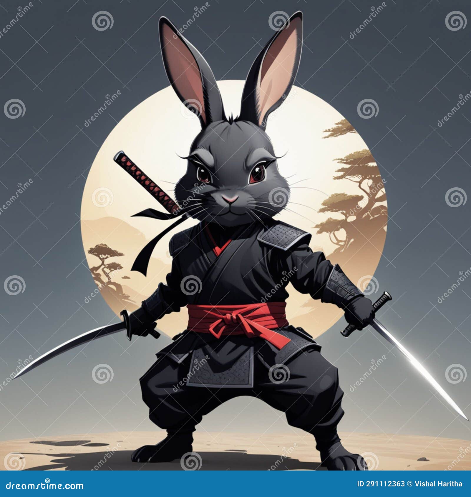 Ninja Rabbit Ai Generated Image Stock Illustration - Illustration of ...