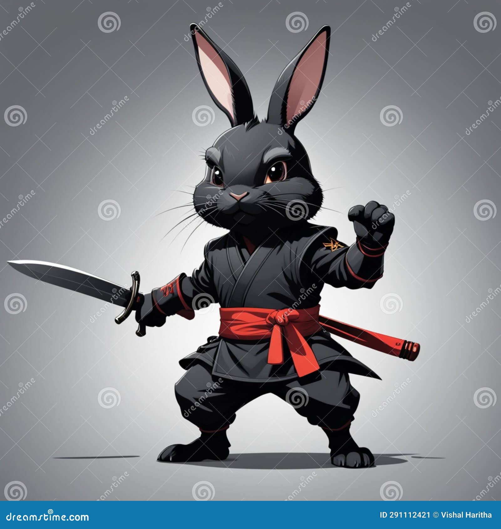 Ninja Rabbit Ai Generated Image Stock Illustration - Illustration of ...
