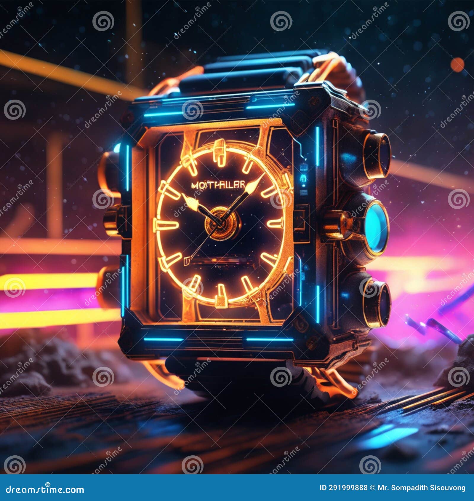 Neon Light Watch is To Display the Time & Gas-filled Tubes Glowing ...