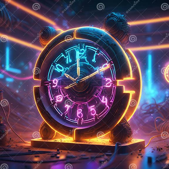 Neon Light Watch is To Display the Time & Gas-filled Tubes Glowing ...