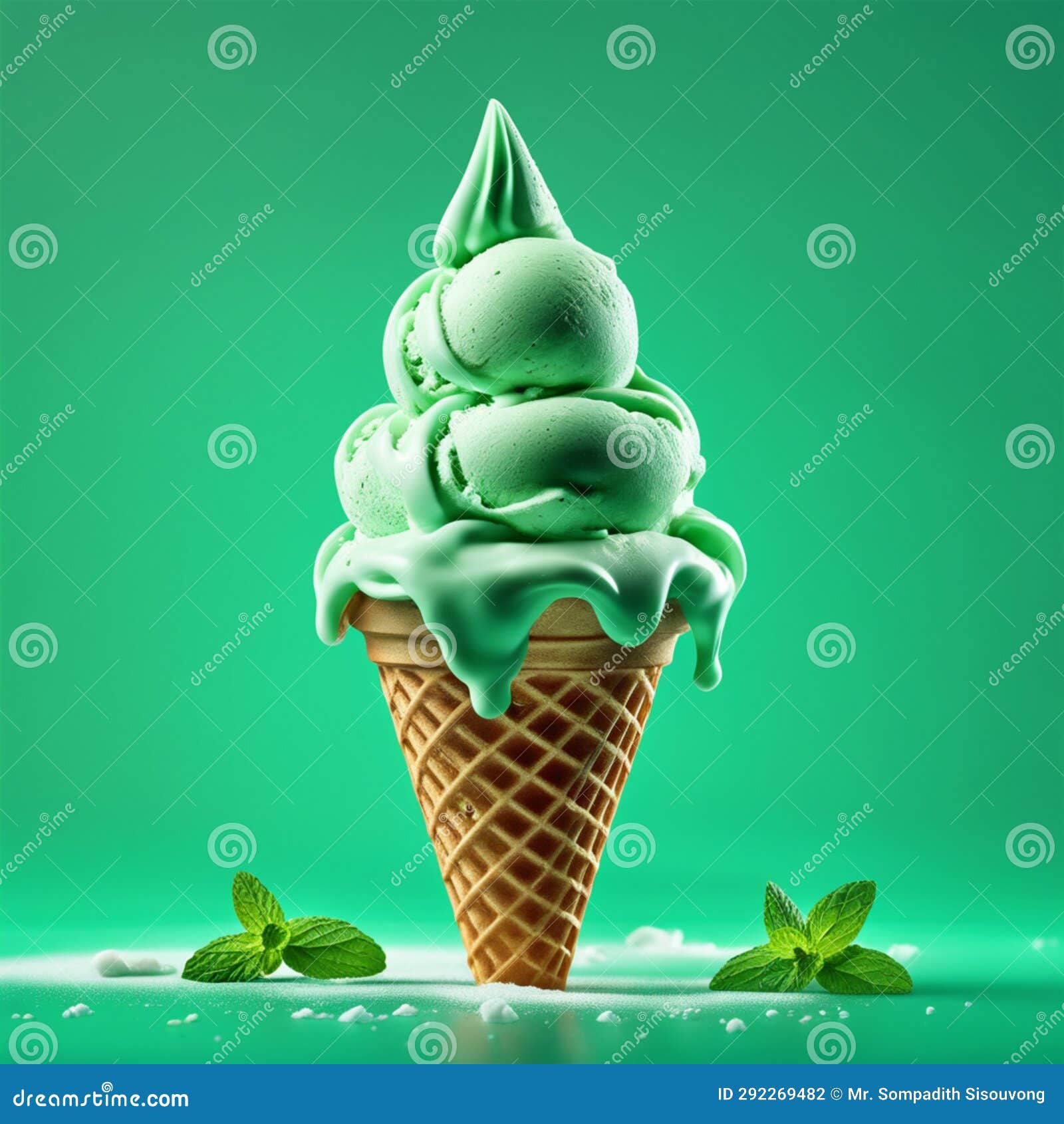 Delicious Mint Gelato Cone is a Refreshing and Invigorating Treat ...