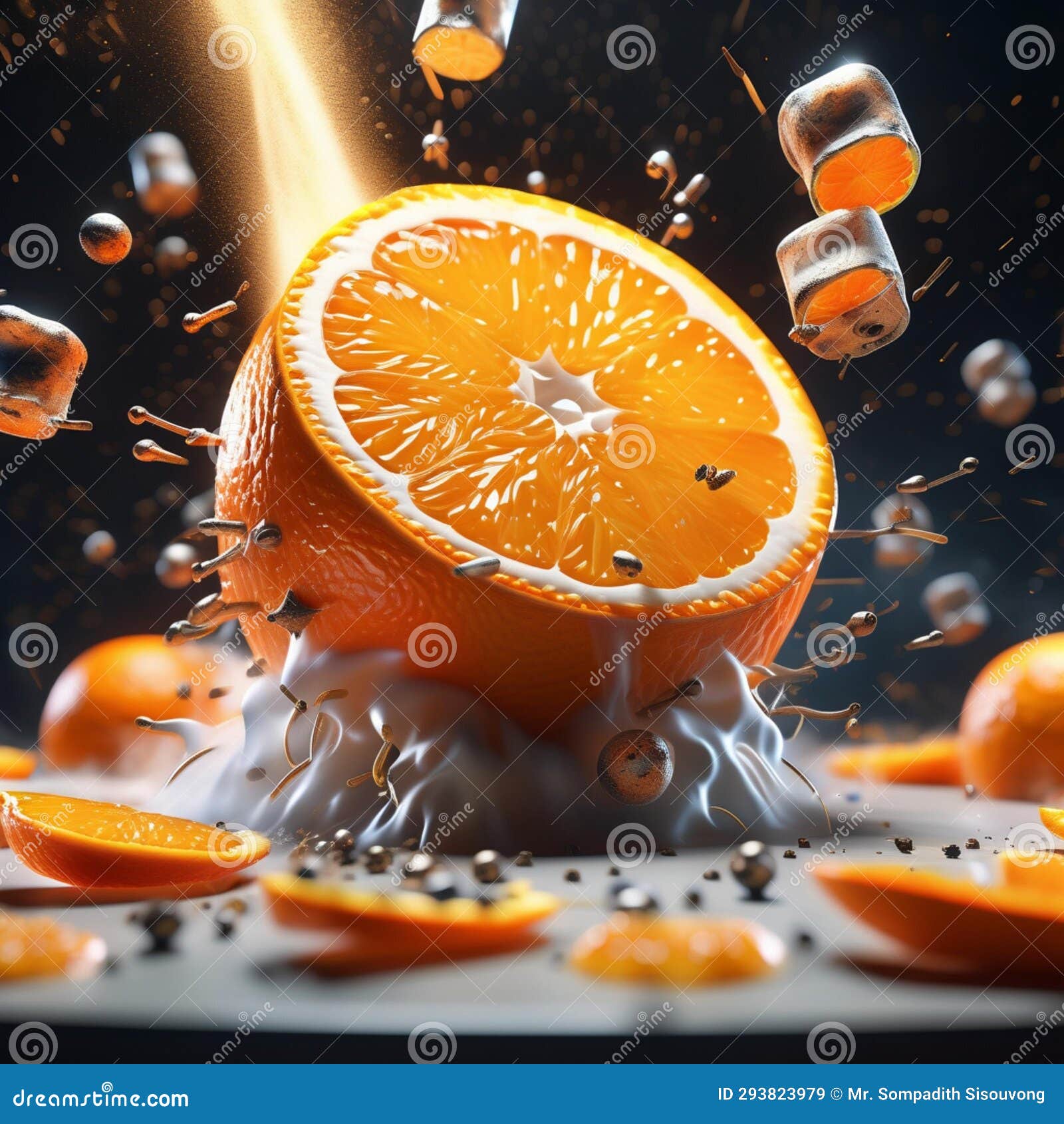 Floating Delicious Orange Juice is a Refreshing and Invigorating ...