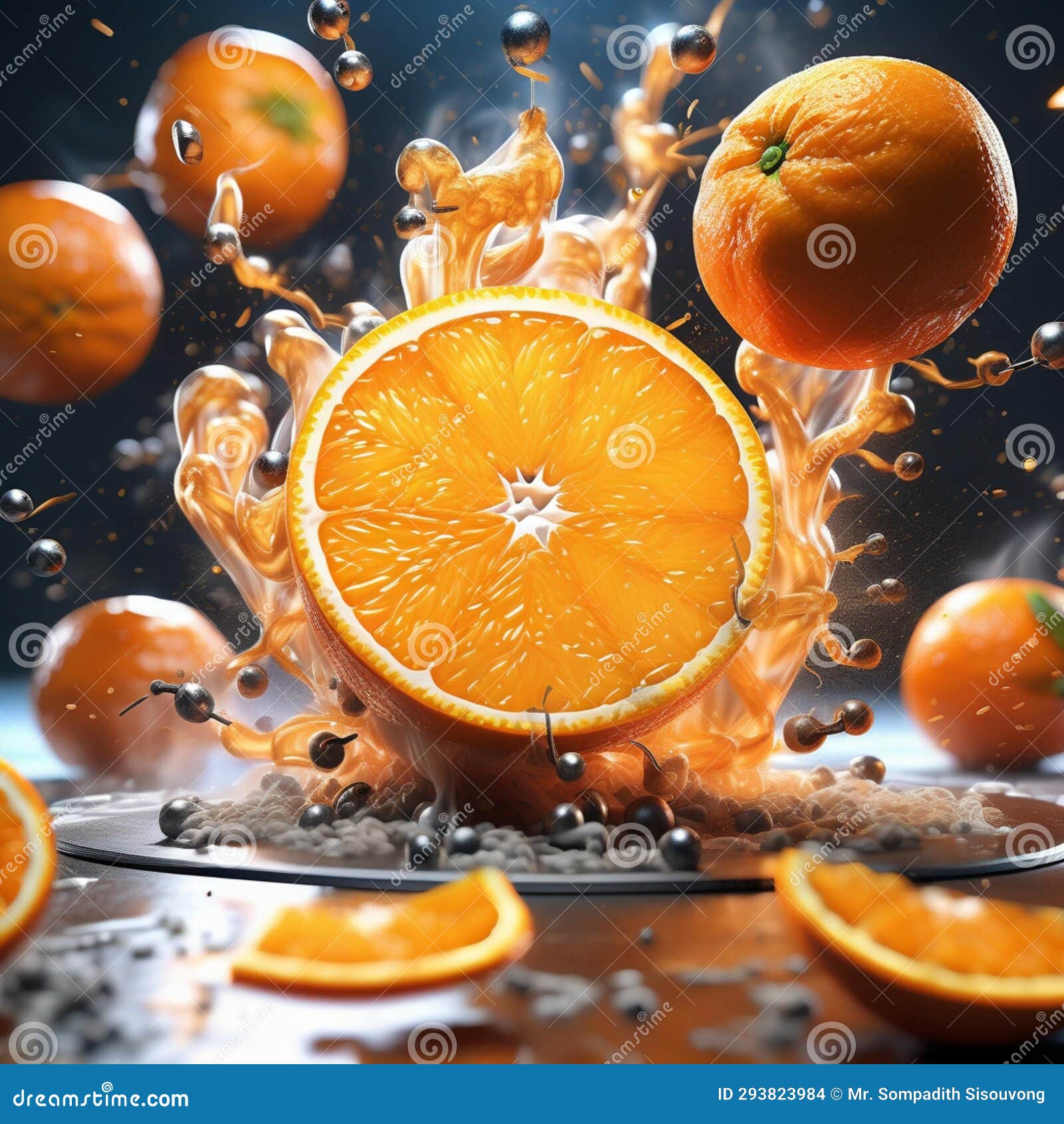 Floating Delicious Orange Juice is a Refreshing and Invigorating ...