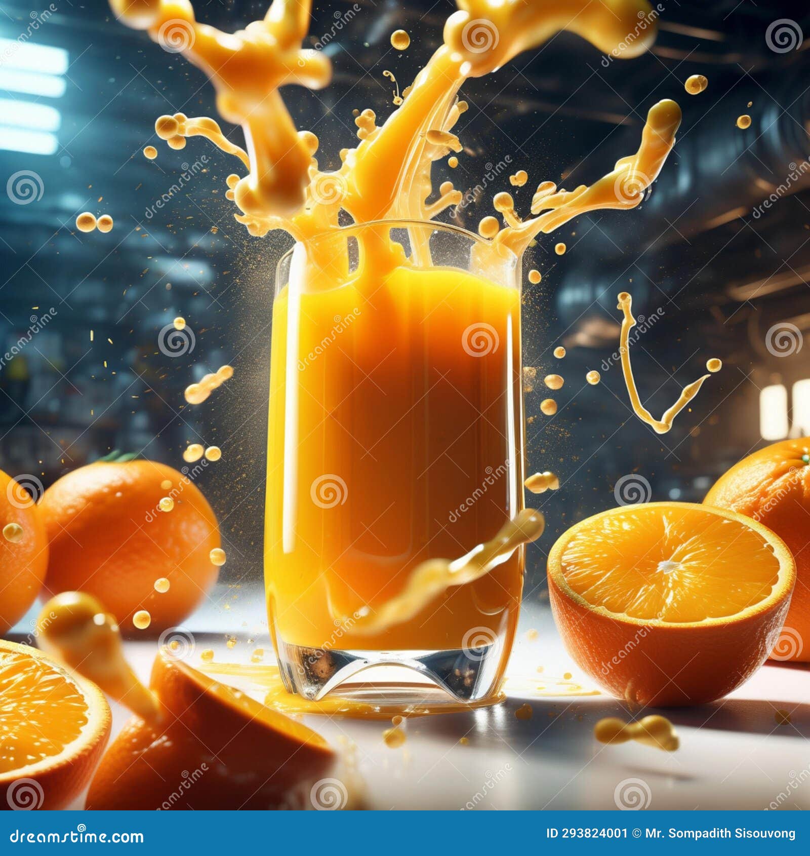 Floating Delicious Orange Juice is a Refreshing and Invigorating ...