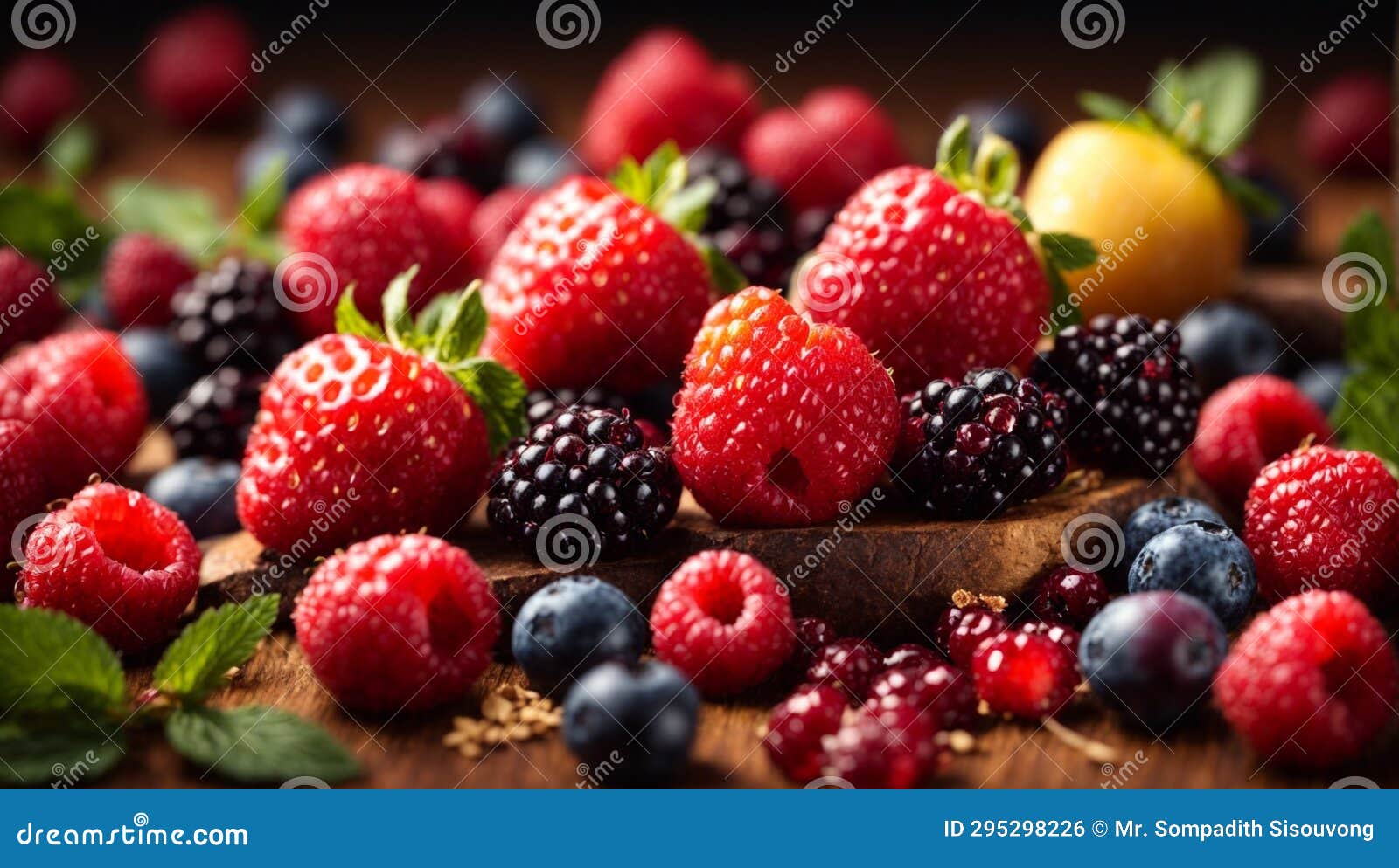 Delicious Fresh Mixed Berries are a Feast for the Senses Stock ...