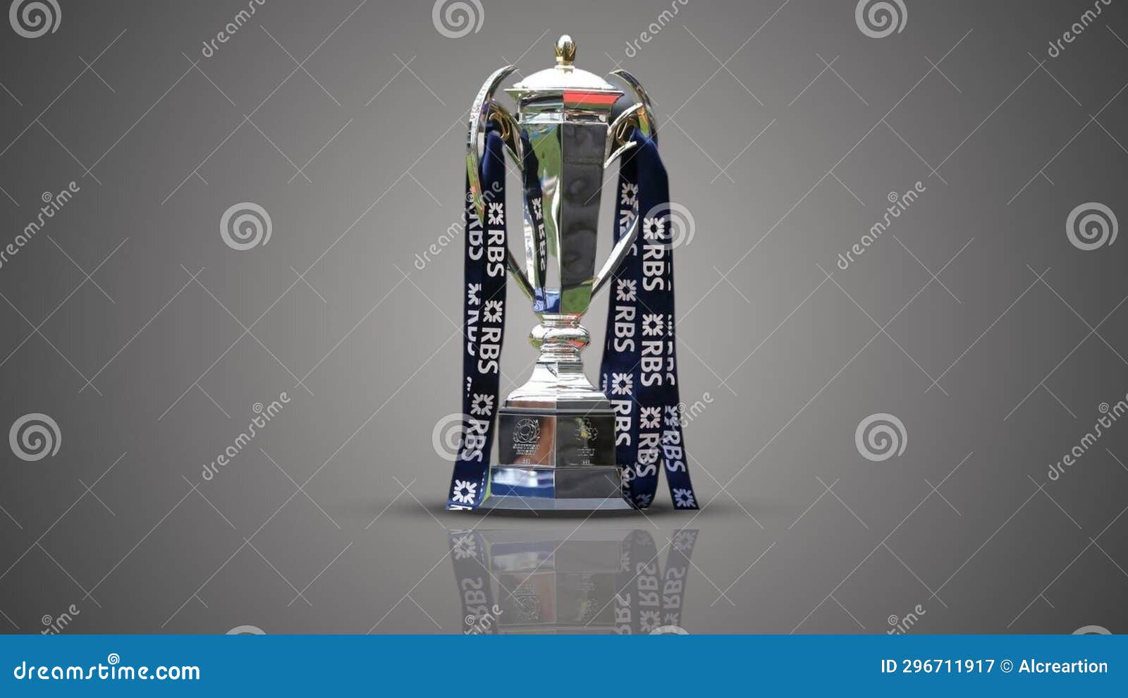 Rugby Six Nations 2024 Trophy With Six Nations Logo On Gary Background ...