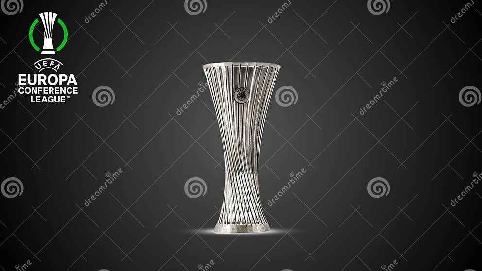 UEFA Europa Conference League Match Trophy with Logo . 3D Rendering ...