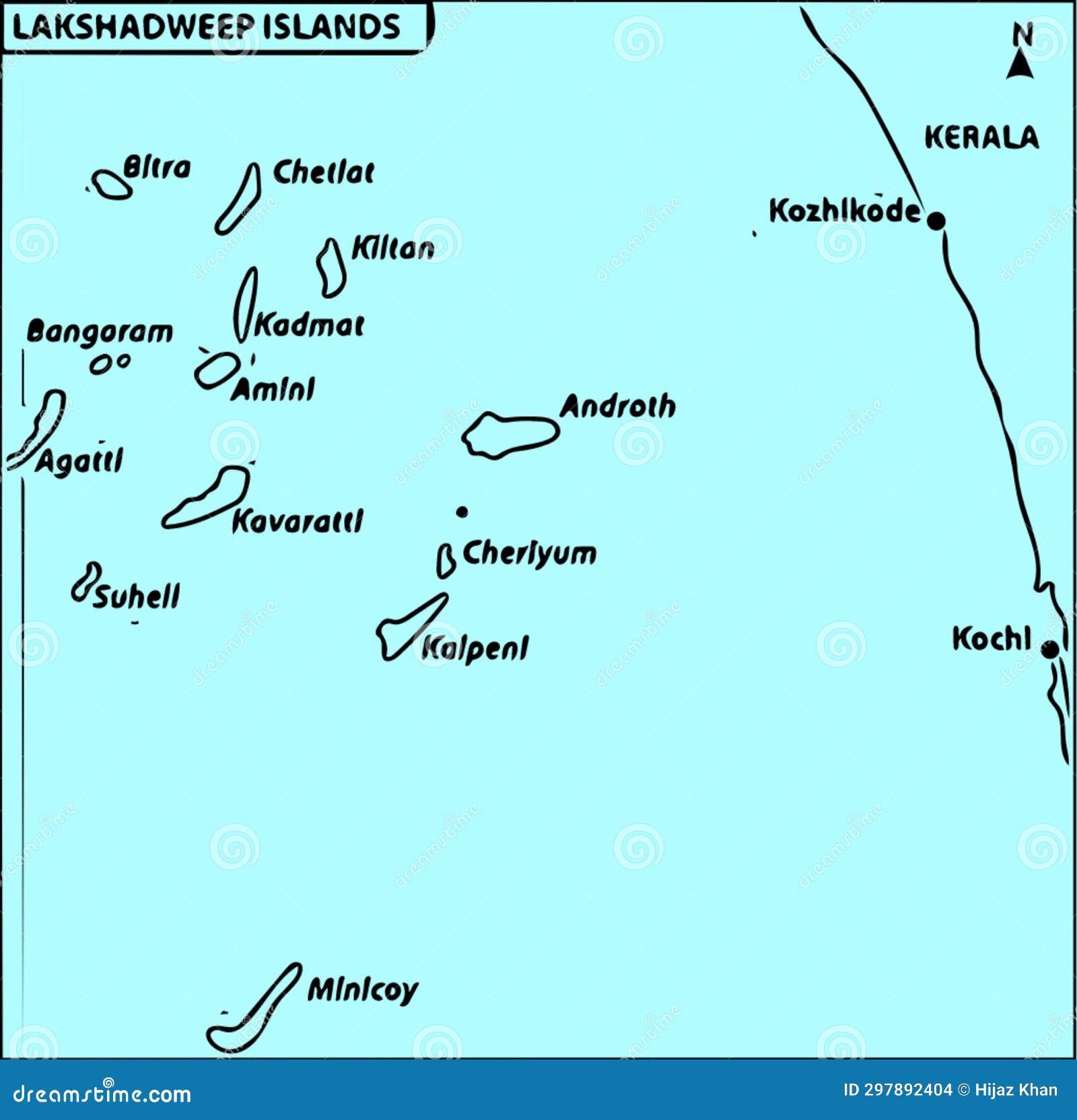 Lakshadweep Map, Lakshadweep All Islands Map Stock Illustration ...