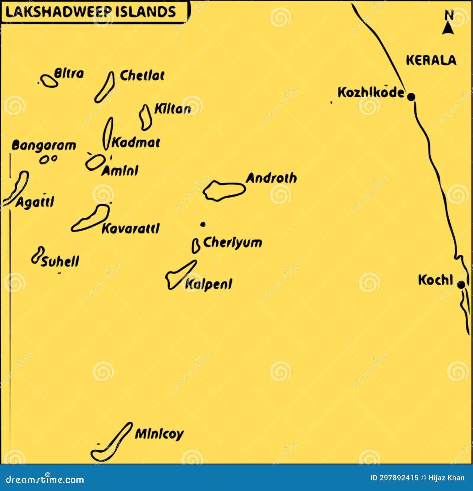 Lakshadweep Map, Lakshadweep All Islands Map Stock Illustration ...