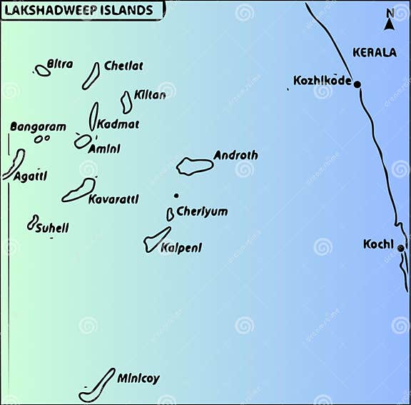 Lakshadweep Map, Lakshadweep All Islands Map Stock Illustration ...