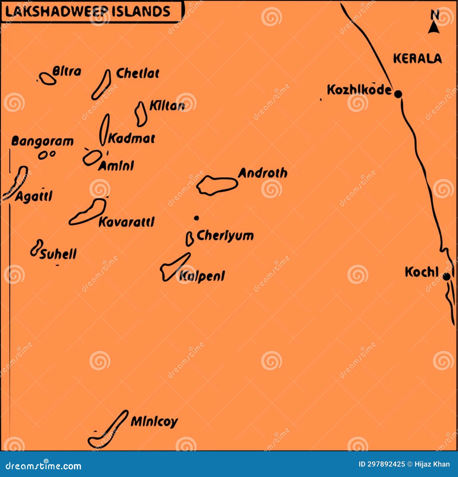 Lakshadweep Map, Lakshadweep All Islands Map Stock Illustration ...