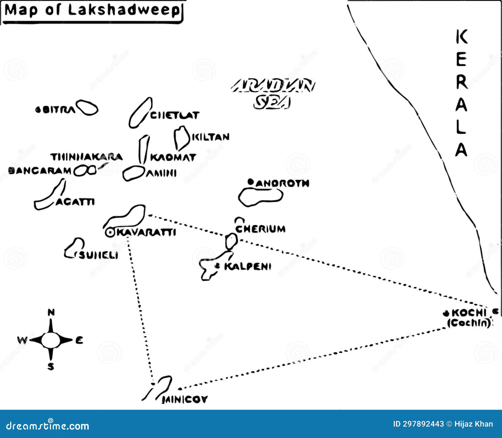 Lakshadweep Map, Lakshadweep All Islands Map Stock Illustration ...