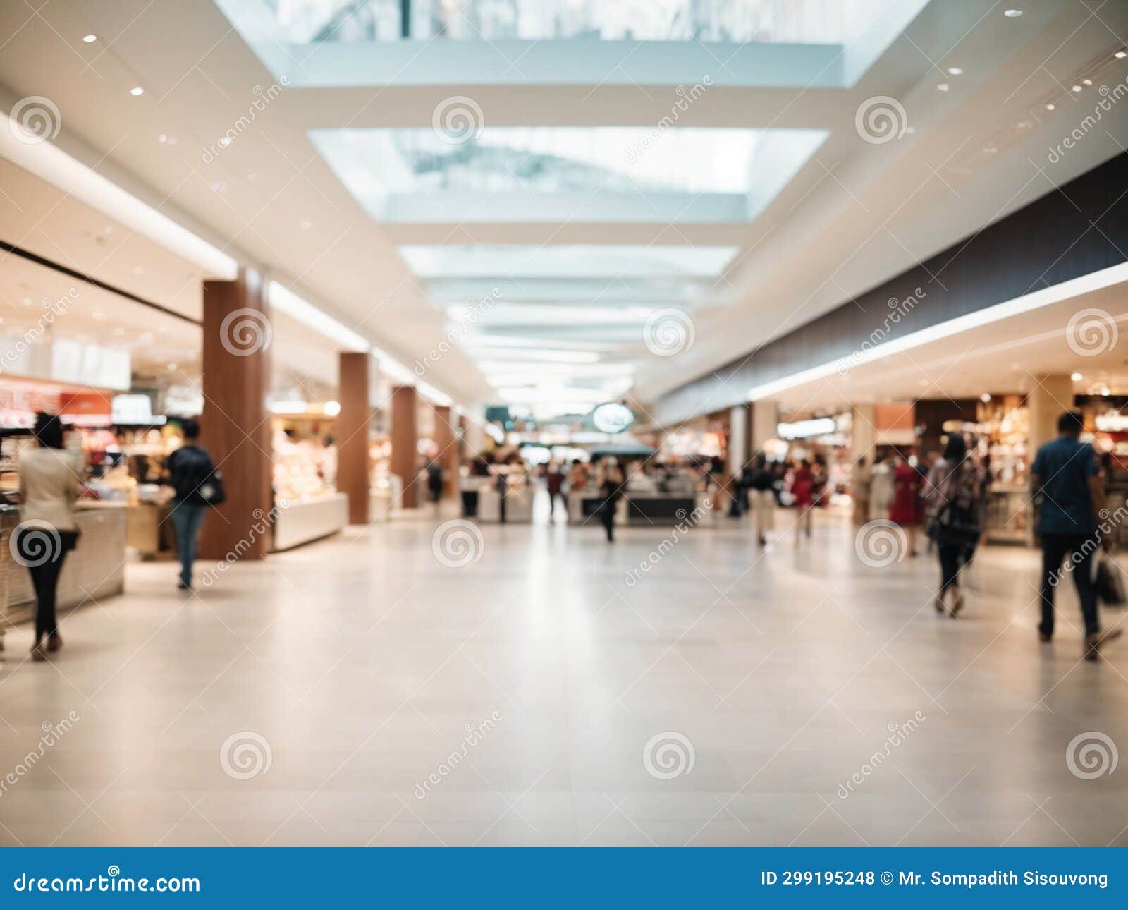 Inside Shopping View with Shops and Shoppers, Background Stock ...
