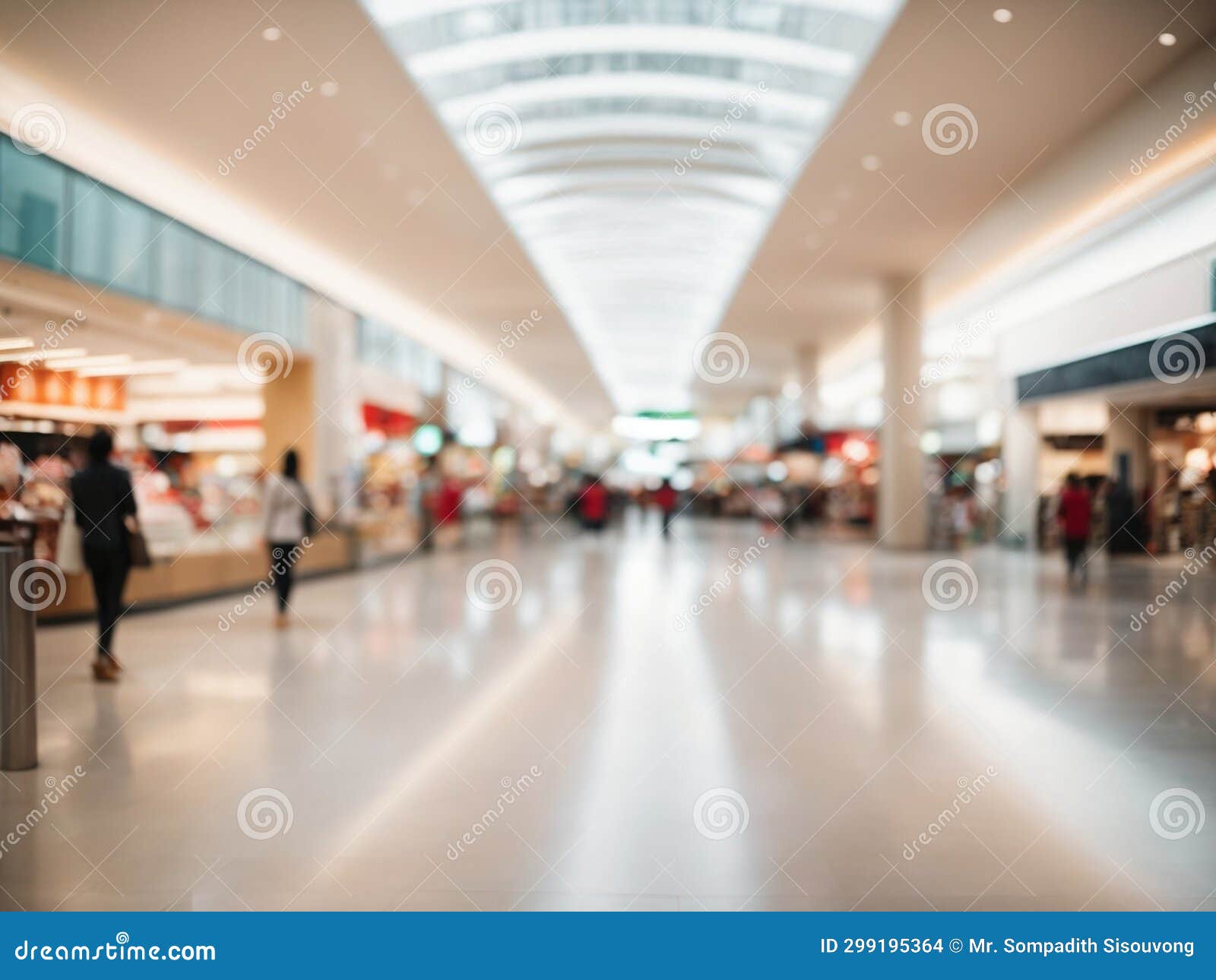 Inside Shopping View with Shops and Shoppers, Background Stock ...
