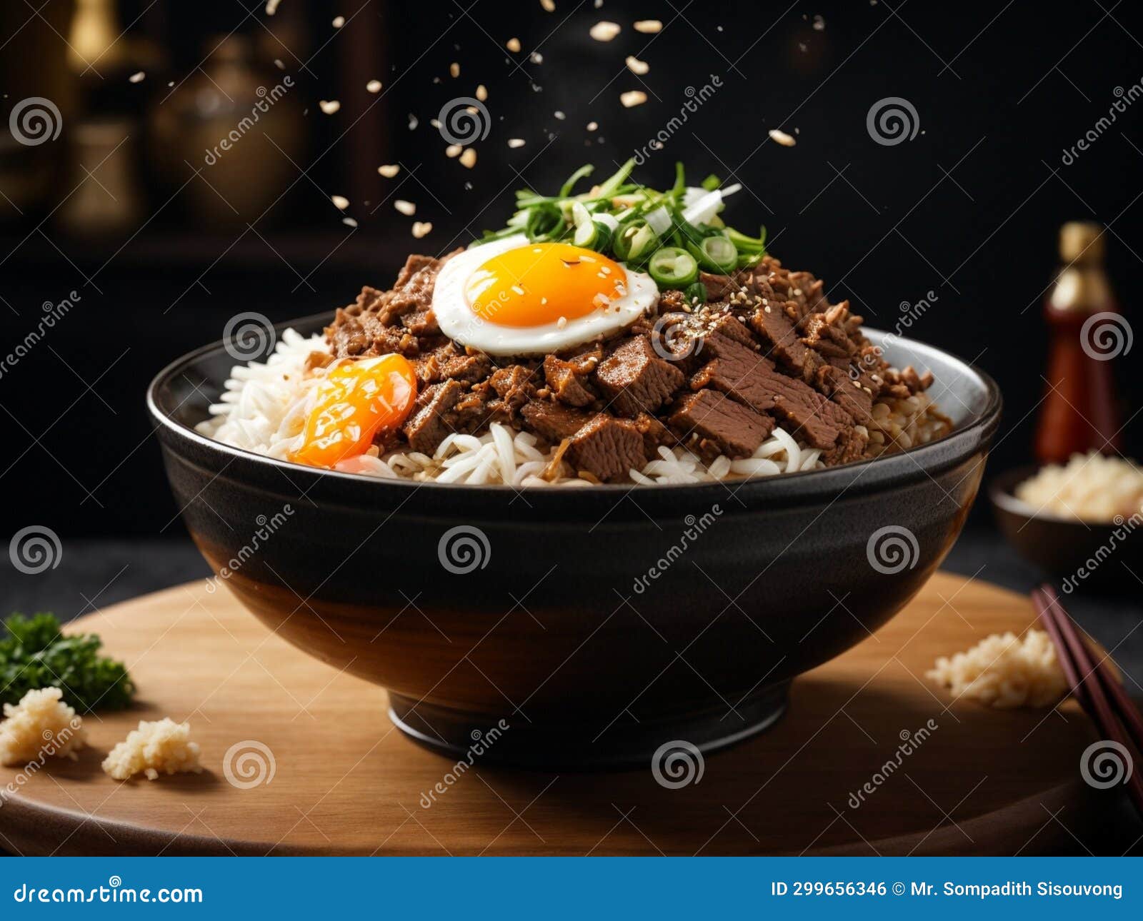 Delicious Gyudon Beef Donburi, Japanese Dish of Thinly Sliced Beef and ...