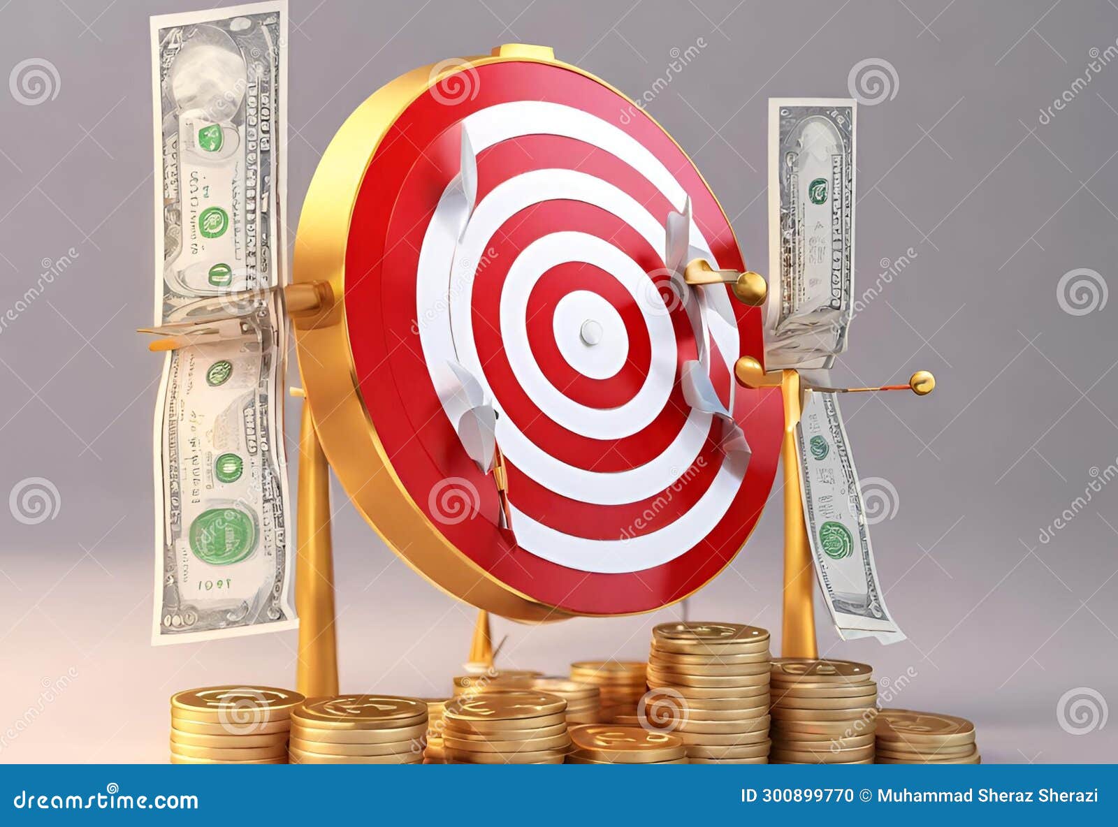 Aim Target and Money. Business Goal and Success Concept. Stock ...