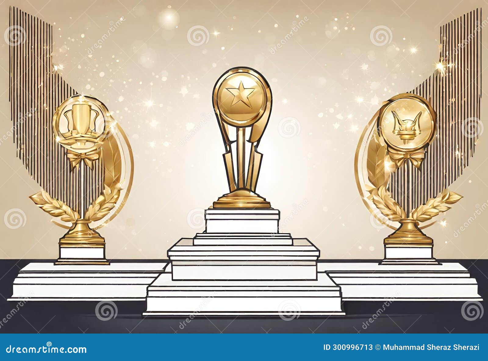 Vector Illustration For Laureates And Winners. A Pedestal Or Platform ...