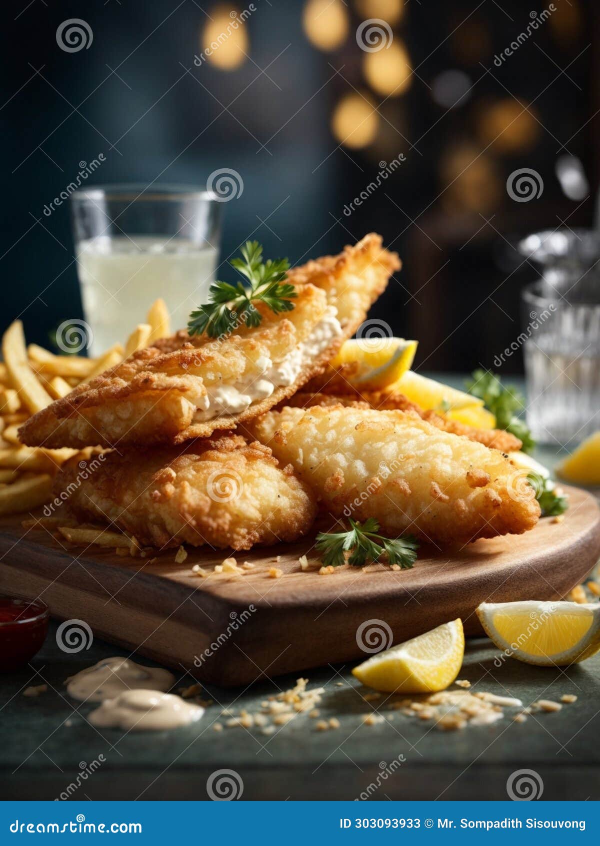 Perfectly Crispy Deep Fried Breaded Fish Fillets Sizzling To Perfection ...