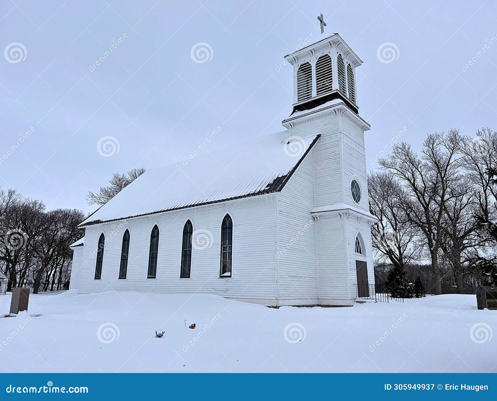 Old Country Church on a Cold Bitter Wintery Day Stock Image - Image of ...