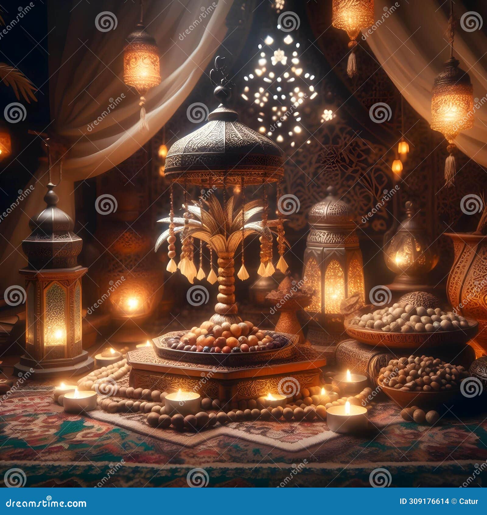 Ramadhan Holiday, a Traditional Lamp for Ramadan Stock Photo - Image of ...