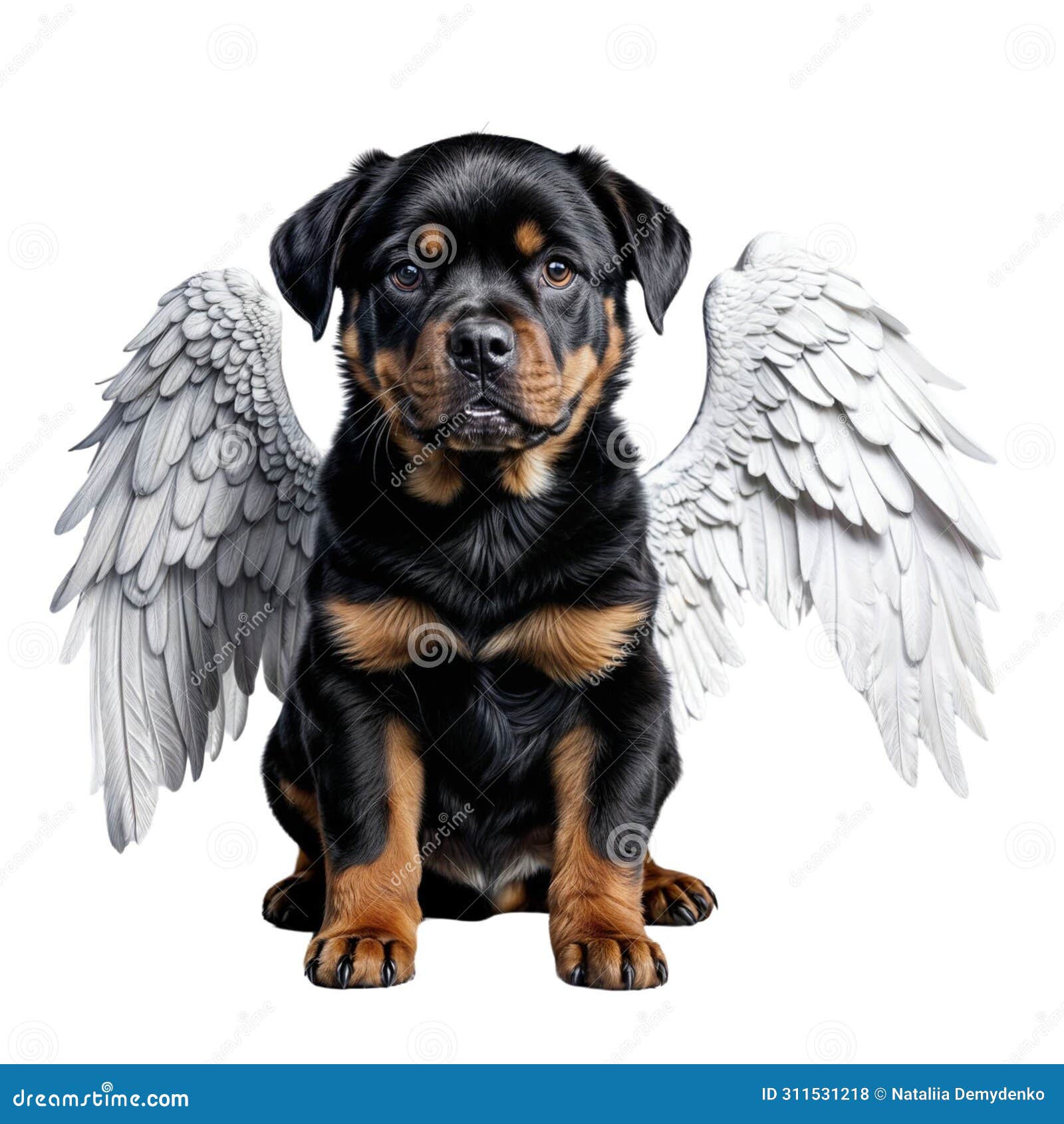 Cute Rottweiler Dog Clipart Illustration And Black And White. Kawaii ...