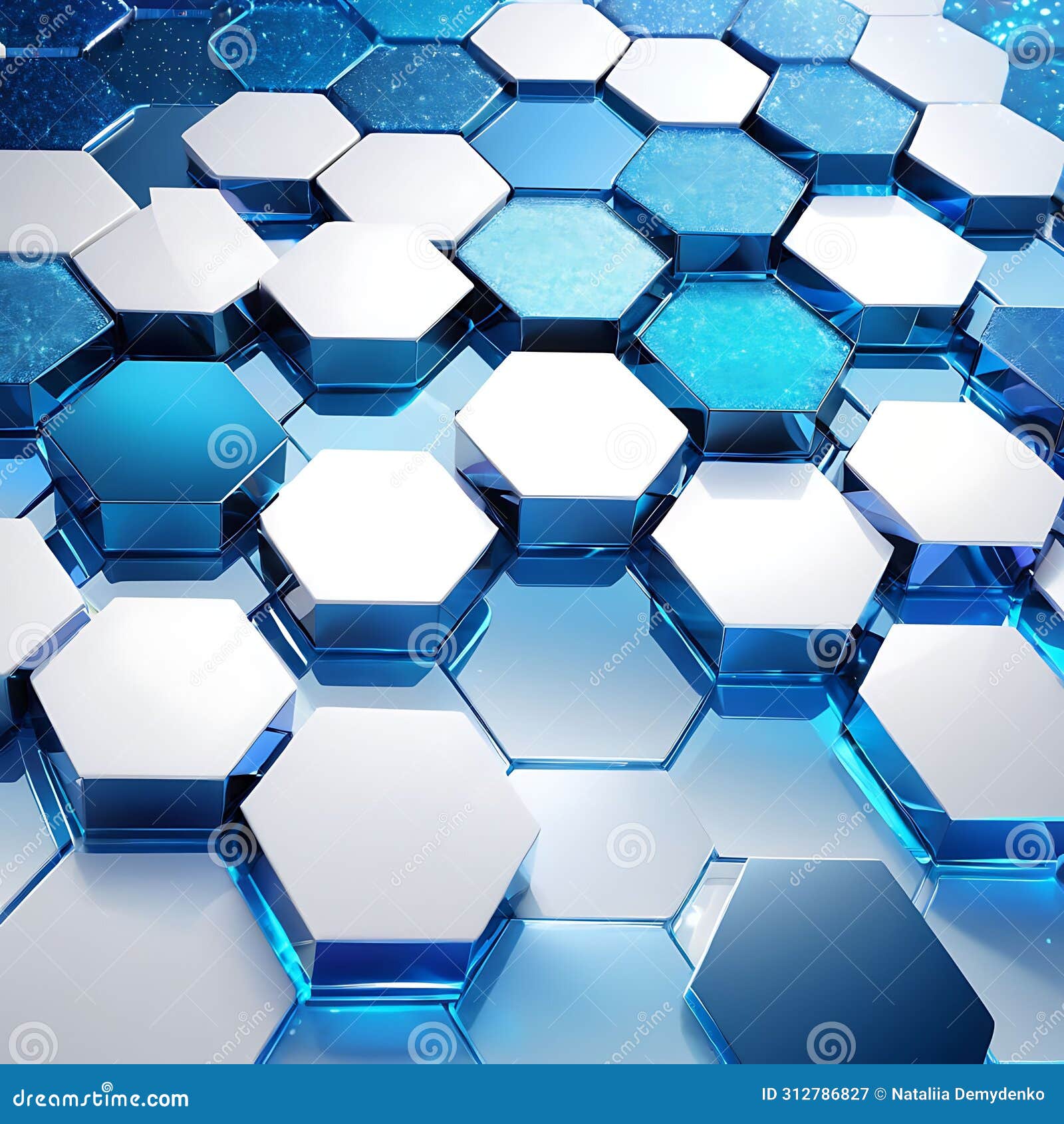 Abstract Blue Hexagon, Modern, Pattern Background and Blue, Wallpaper ...