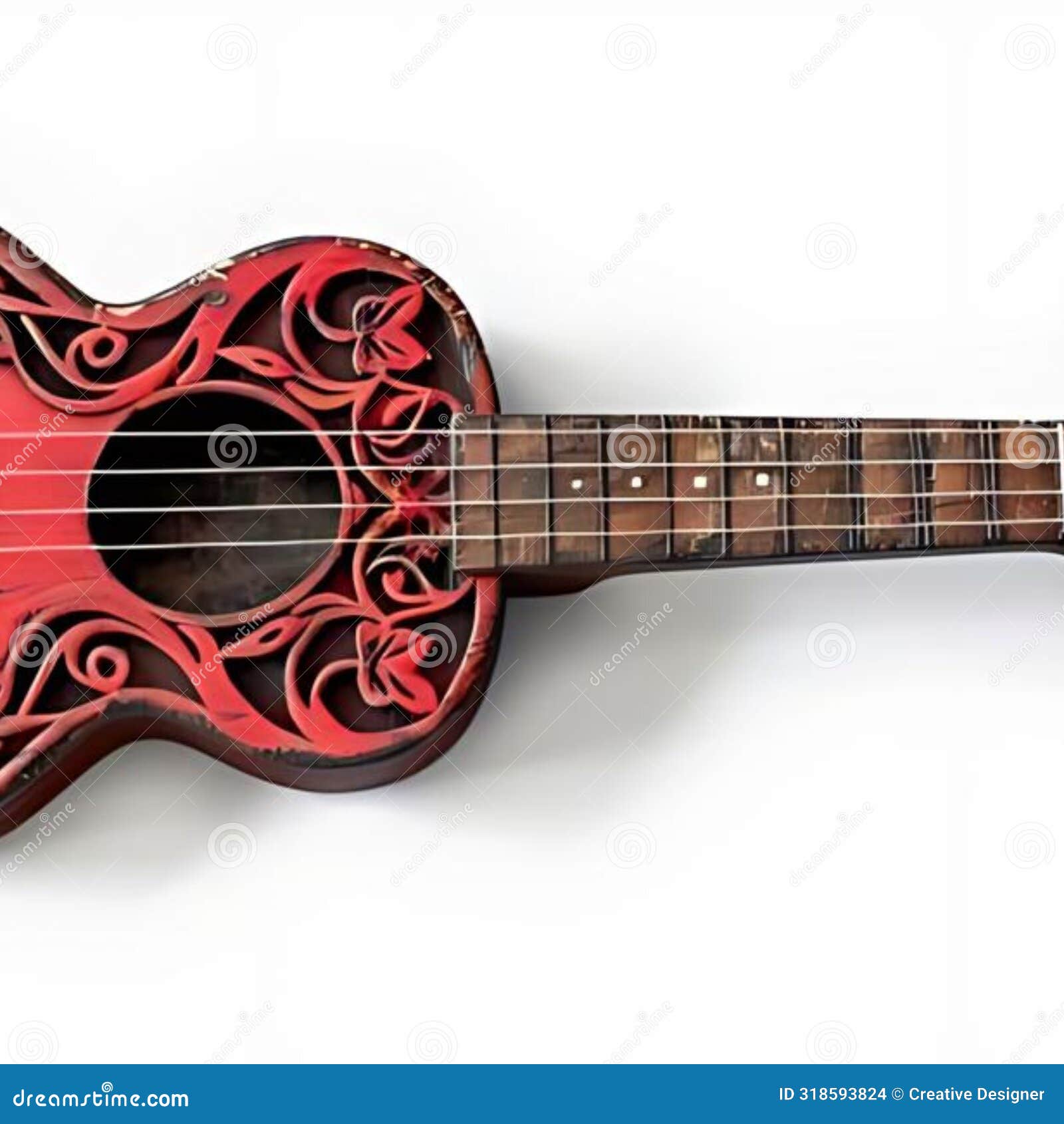The Innovative Red Swirl Ukulele with Precision Cutouts Stock ...