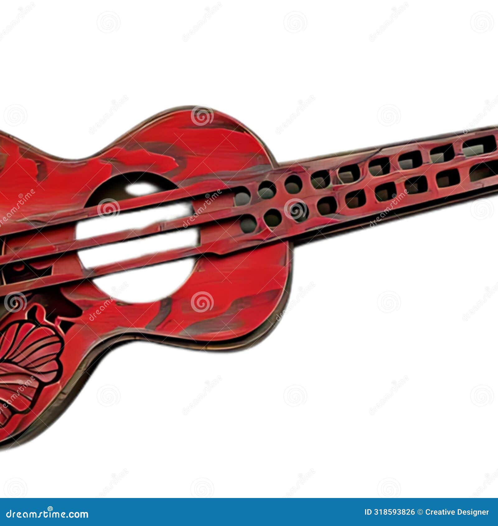 The Innovative Red Swirl Ukulele with Precision Cutouts Stock ...