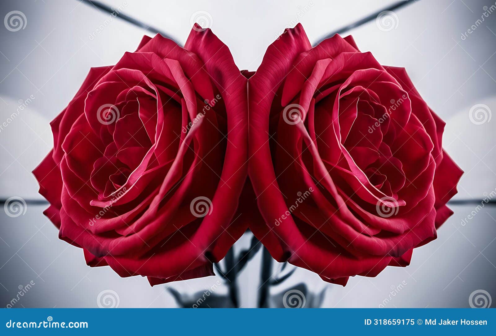 Two Blooming Red Roses Flower Photography Picture Stock Illustration ...