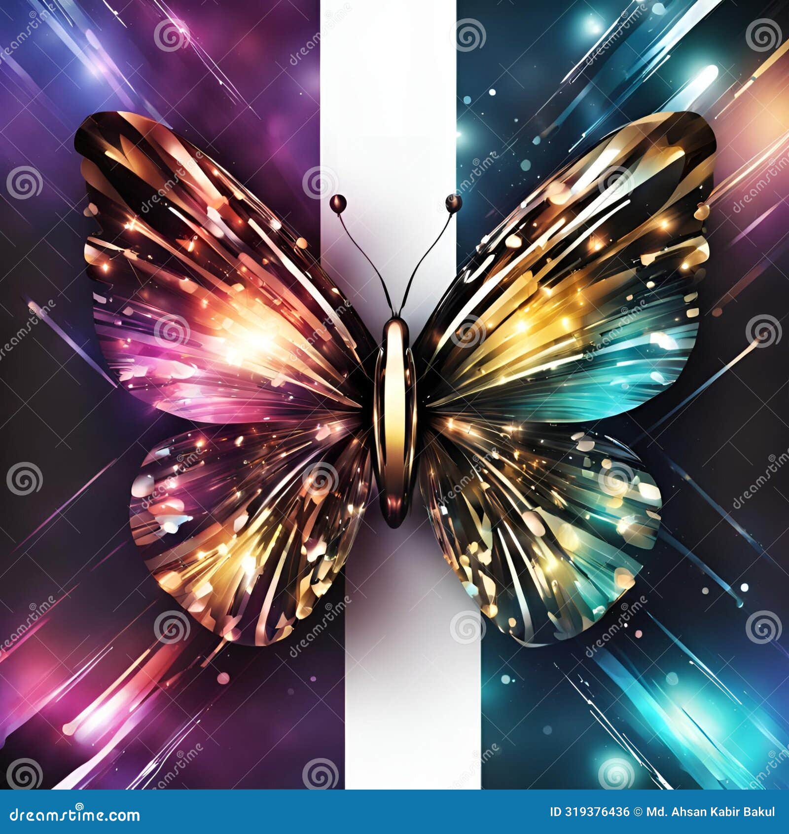 Shiny Multicolor Abstract Butterfly Background Stock Illustration ...