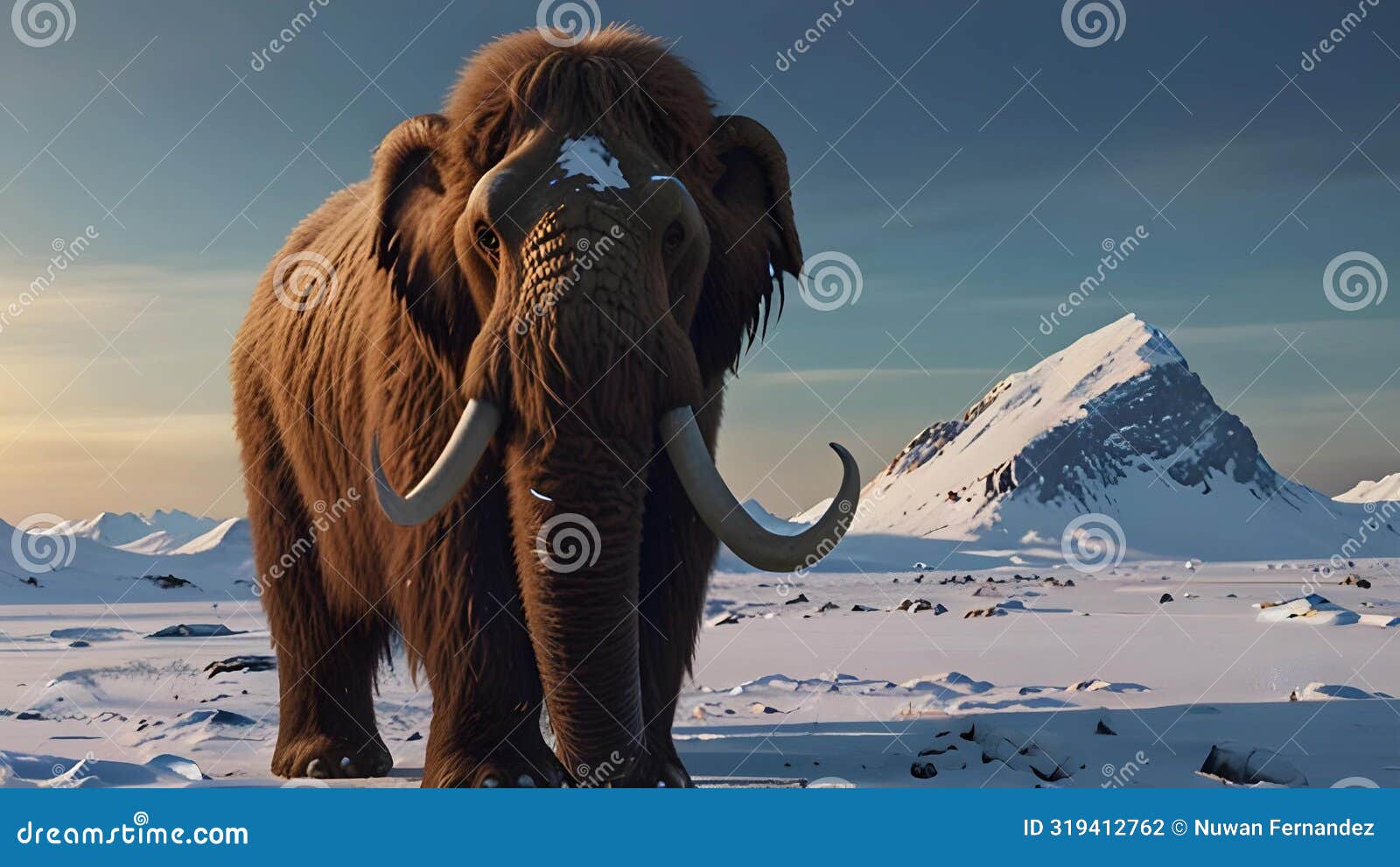 Woolly Mammoth in Glacial Environment. Steppe Tundra Habitat Stock ...