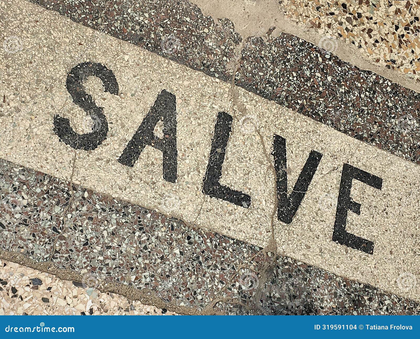 A Decorated Granite Floor, Salve Inscription Meaning Hello Stock Photo ...