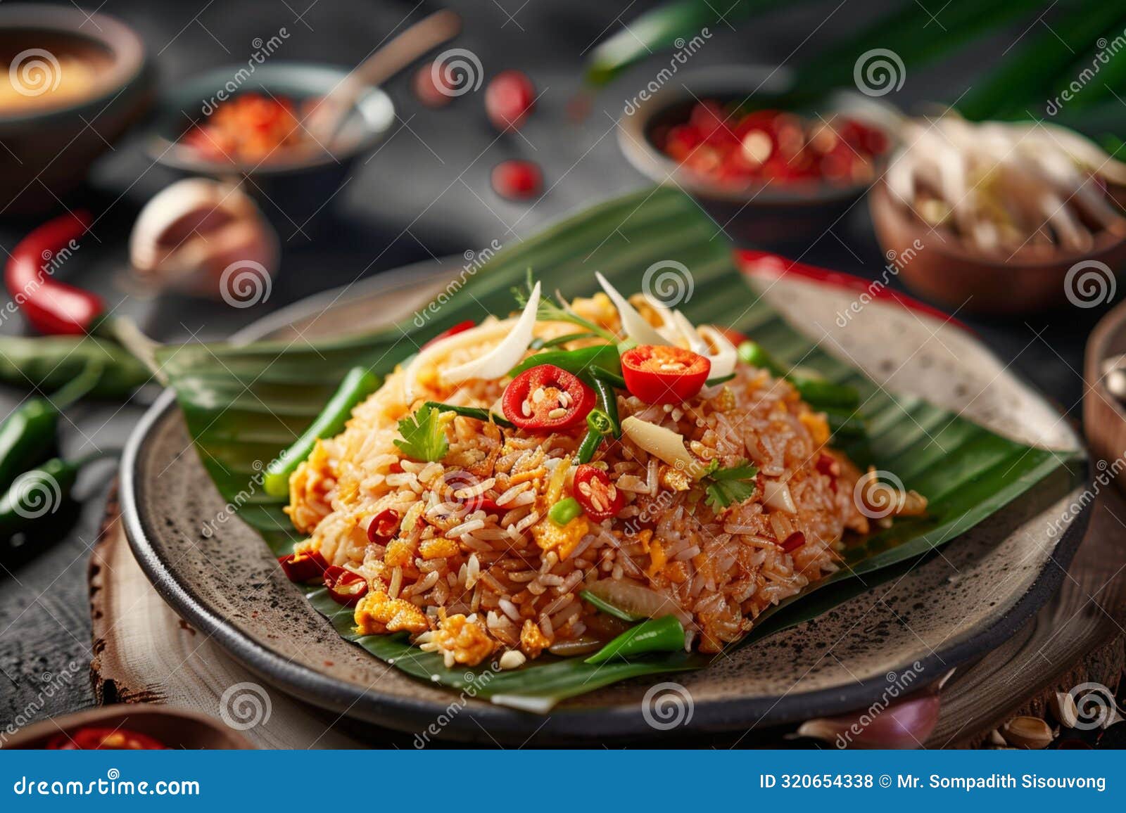 Indonesian Nasi Goreng Fried Rice, Famous Food from Indonesia Stock ...