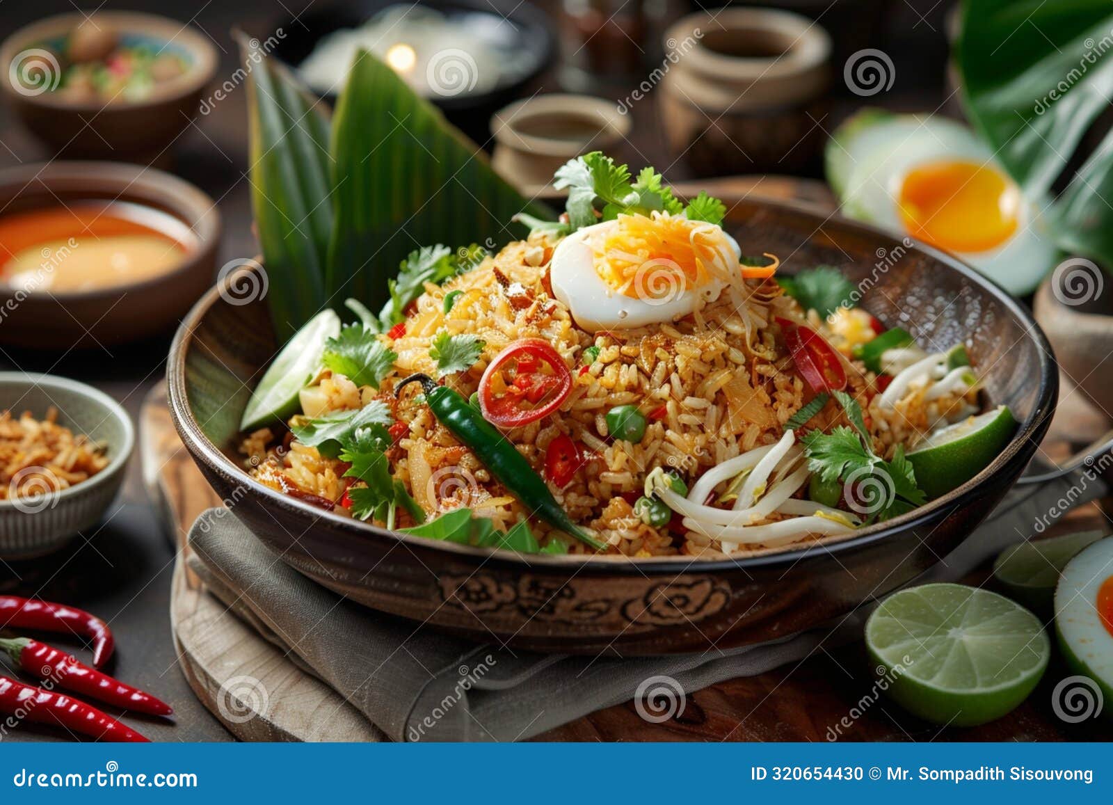 Indonesian Nasi Goreng Fried Rice, Famous Food from Indonesia Stock ...