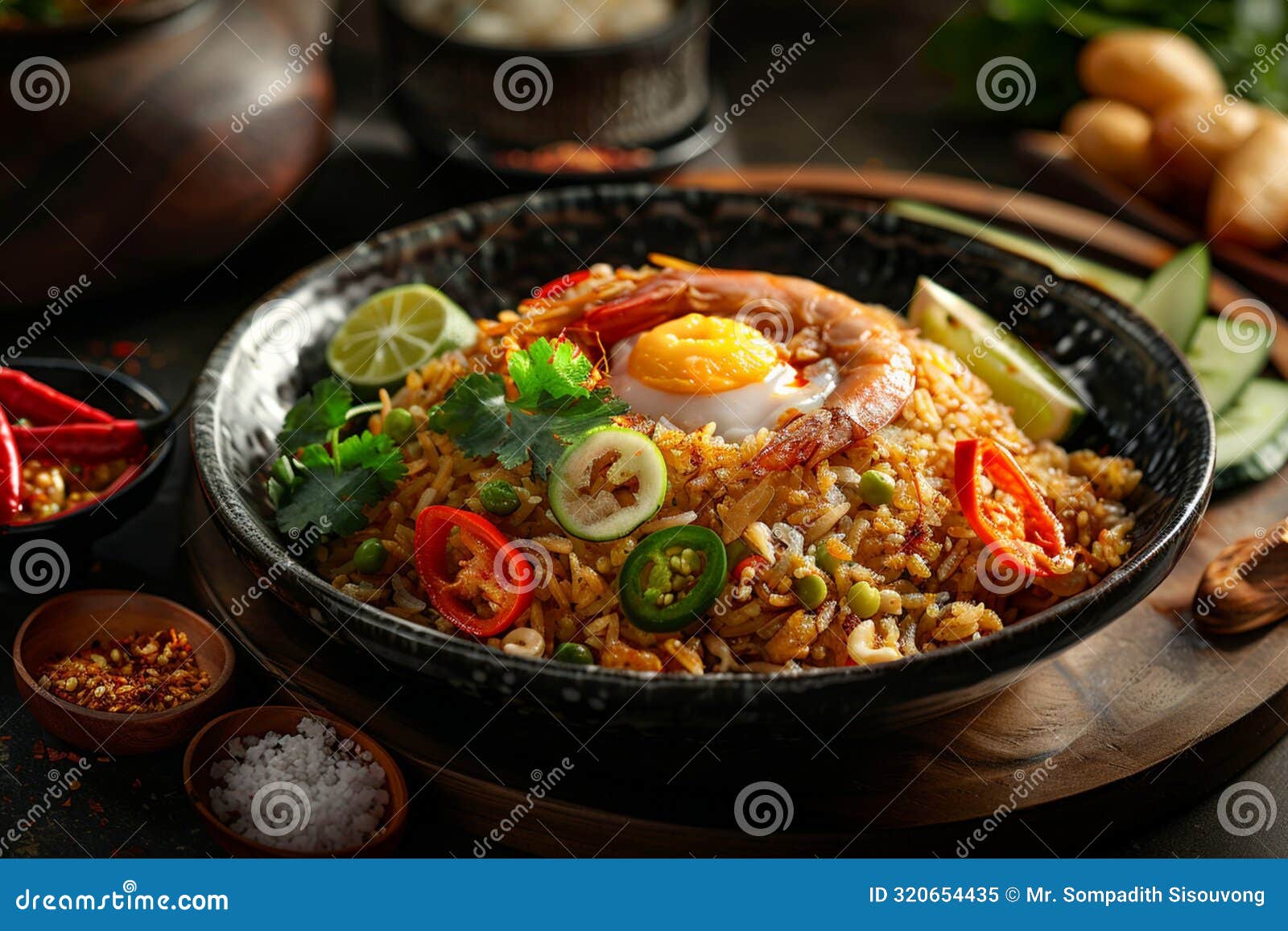 Indonesian Nasi Goreng Fried Rice, Famous Food from Indonesia Stock ...