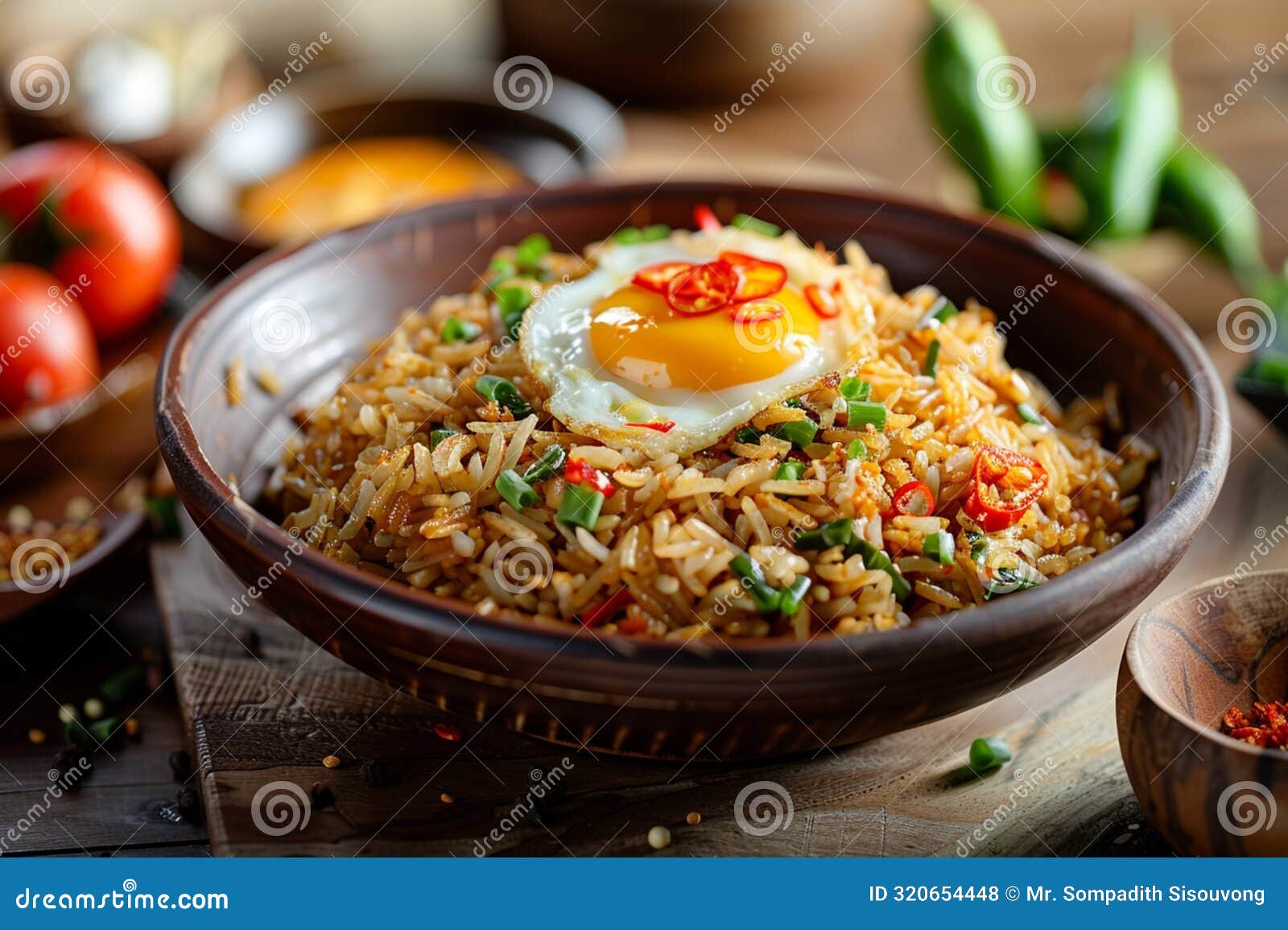 Indonesian Nasi Goreng Fried Rice, Famous Food from Indonesia Stock ...