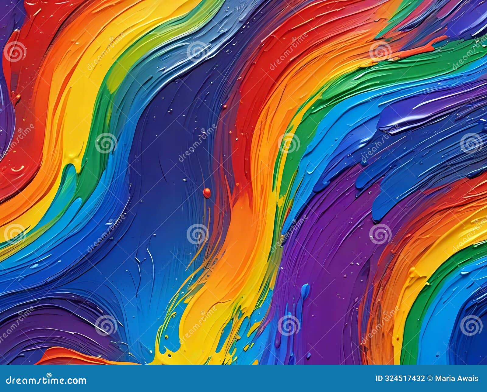 Shiny Rainbow Oil Paint Background, Wallpaper, AI Generated Stock ...