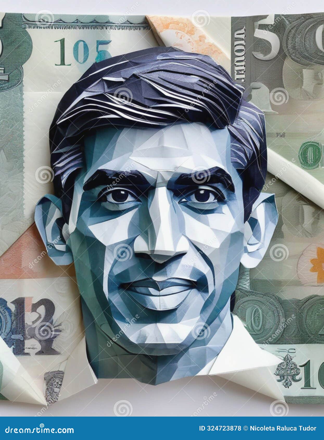 Politician Portrait with Money Bill on the Background Conceptual ...